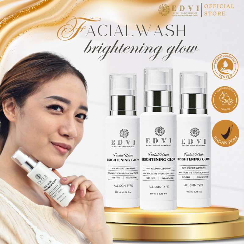 Jual Edvi Facial Wash Brightening Glow Di Seller Edvi Beauty Glow Store ...