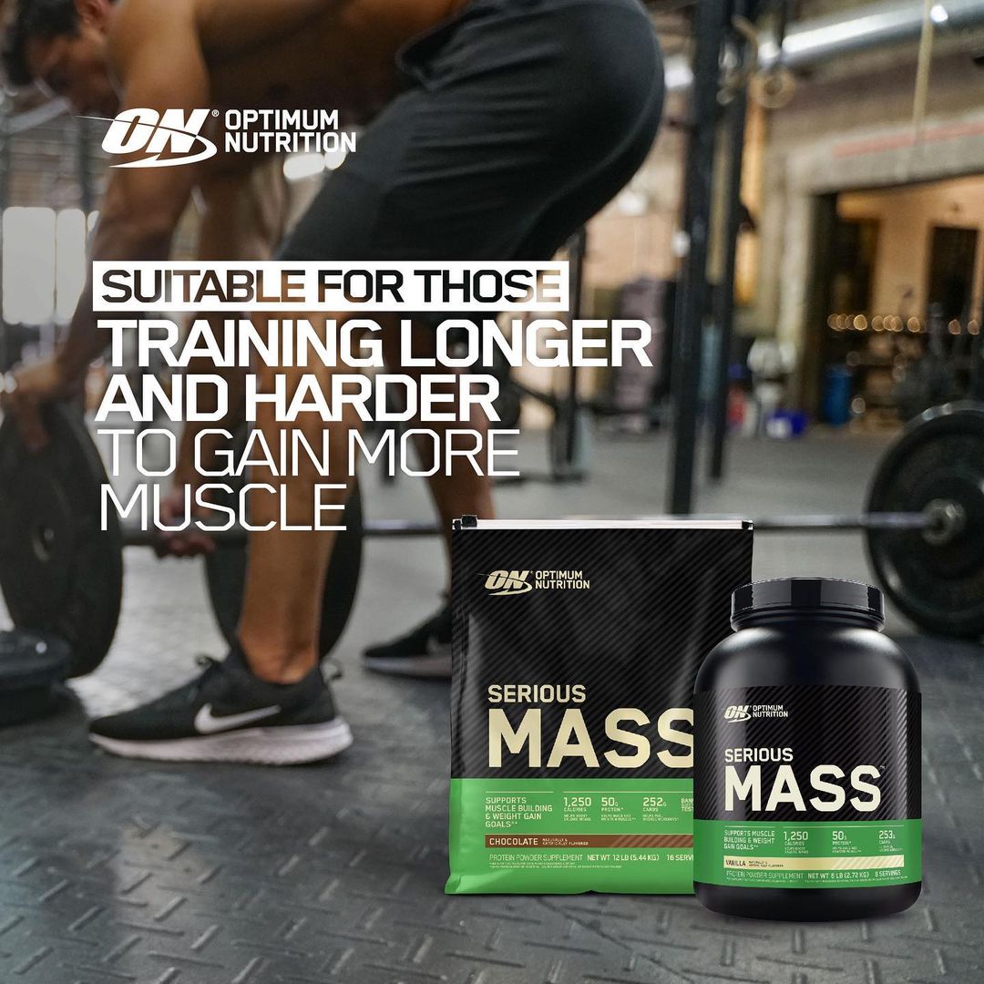 Jual Optimum Nutrition Serious Mass 12lb On High Protein Muscle ...