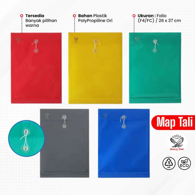 Jual Eagle Files Map Plastik Warna Solid Tali Punggung Data Bag ...
