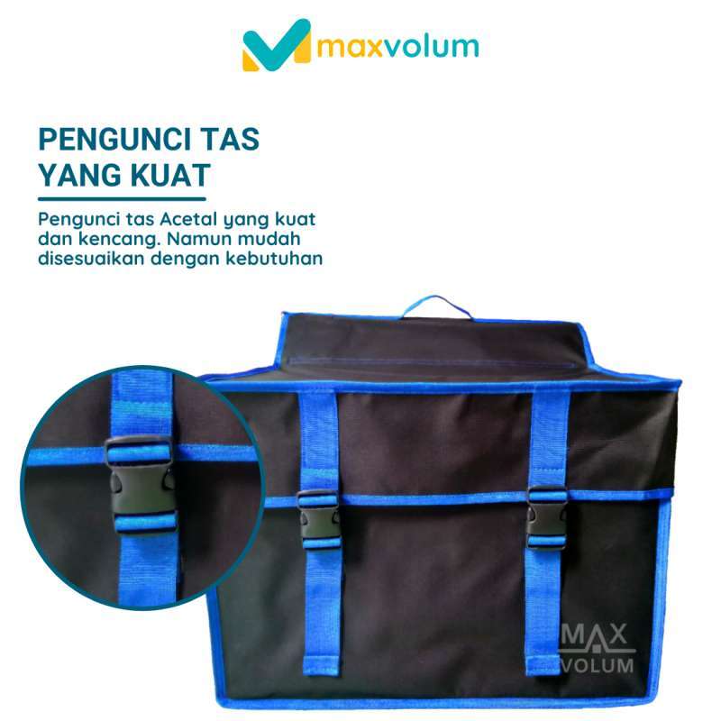 Jual Maxvolum Tas Motor Anti Air Sedang Hitam List Biru Tas Obrok / Tas ...