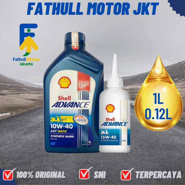 Jual Paket Oli Mesin Motor Matic dan Oli Gardan - Shell Advance AX7 ...