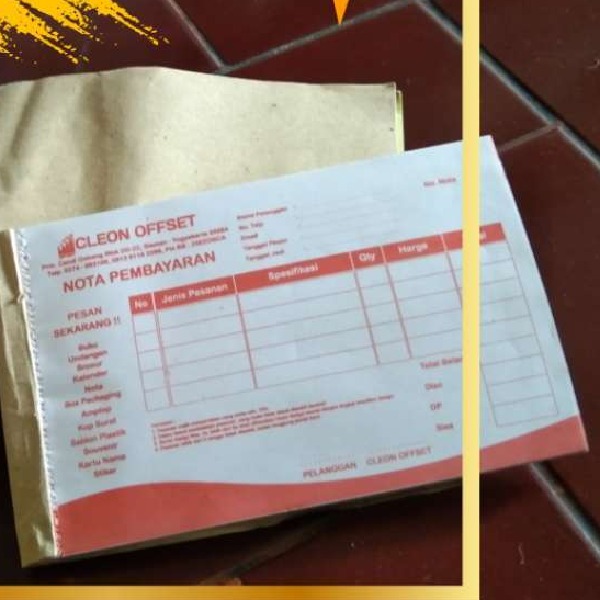 Jual Cetak Nota/nota 1/6 Folio 2ply Jilid Purporasi Free Design ...