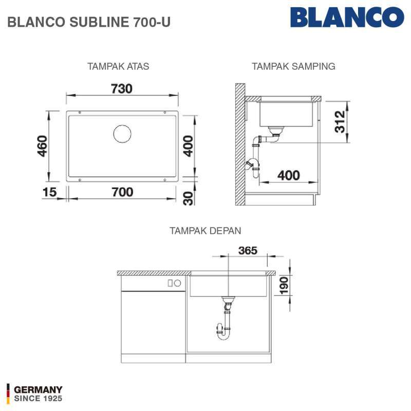 Promo Kitchen Sink Bak Cuci Piring Granit 1 Lubang Blanco Silgranit ...