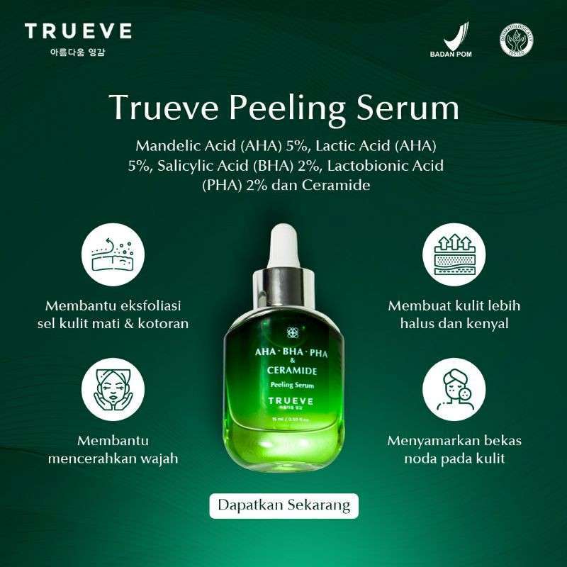 Promo Trueve Peeling Serum (10% Aha + 2% Bha + 2% Pha + Ceramide) 15ml ...