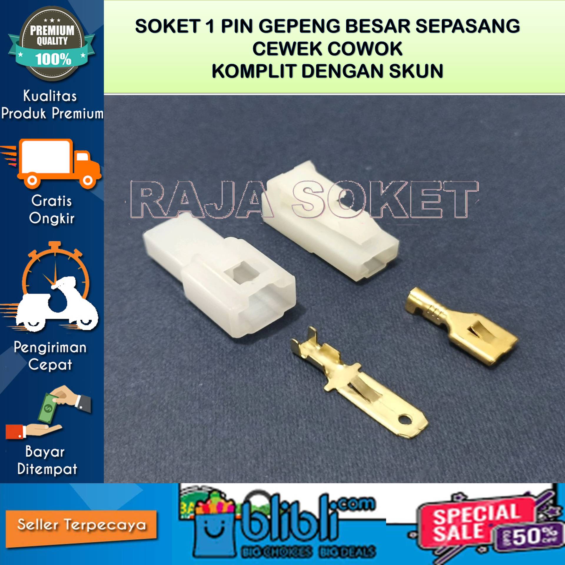 Jual Soket Socket Konektor Connector Kabel Pin Besar Male Female Soket Motor Mobil Di Seller