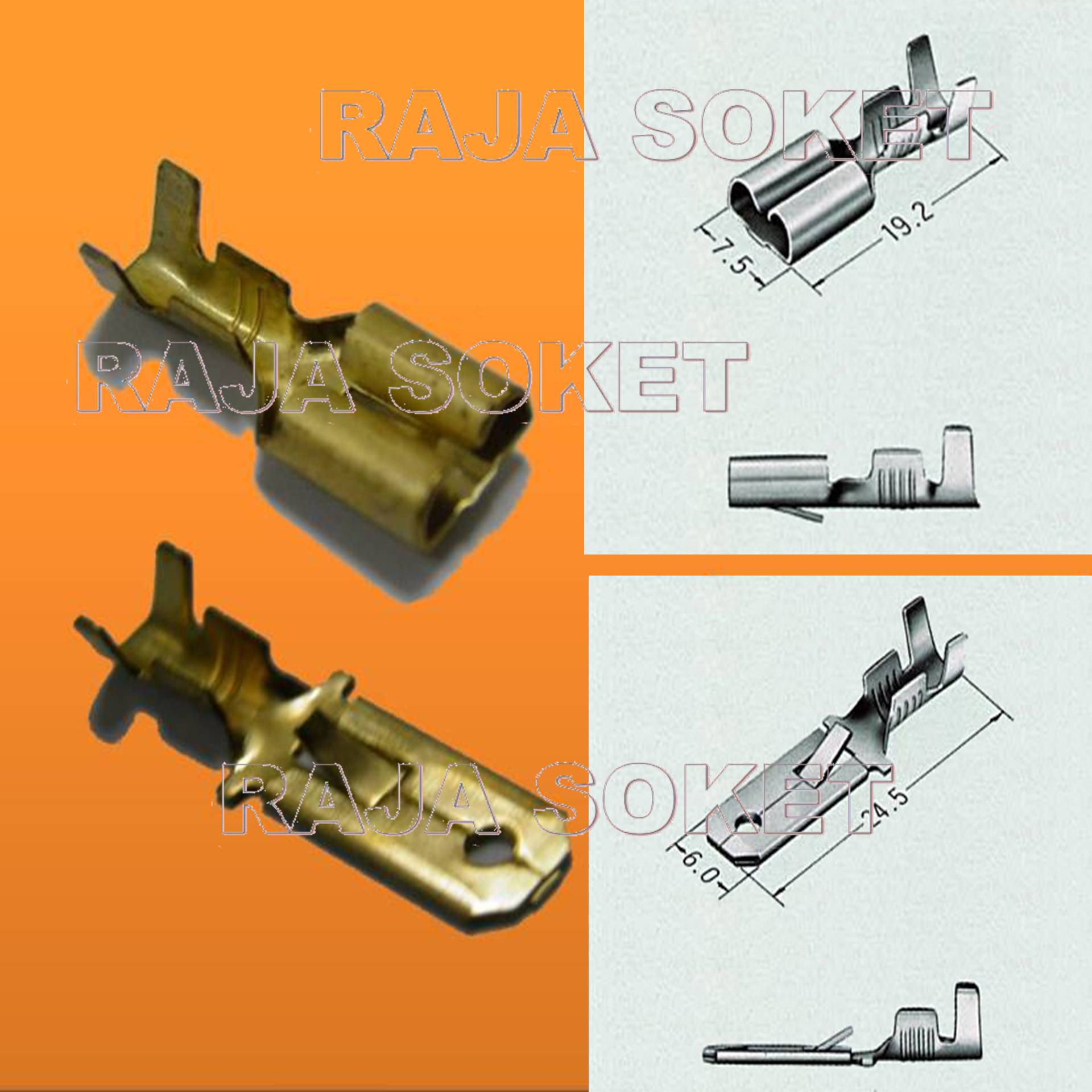 Jual Soket Socket Konektor Connector Kabel 1 Pin Besar Male Female ...