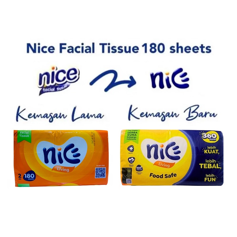 Promo Nice Facial Tissue 180 Sheets - 2 Ply [360 Helai] Diskon 26% Di ...