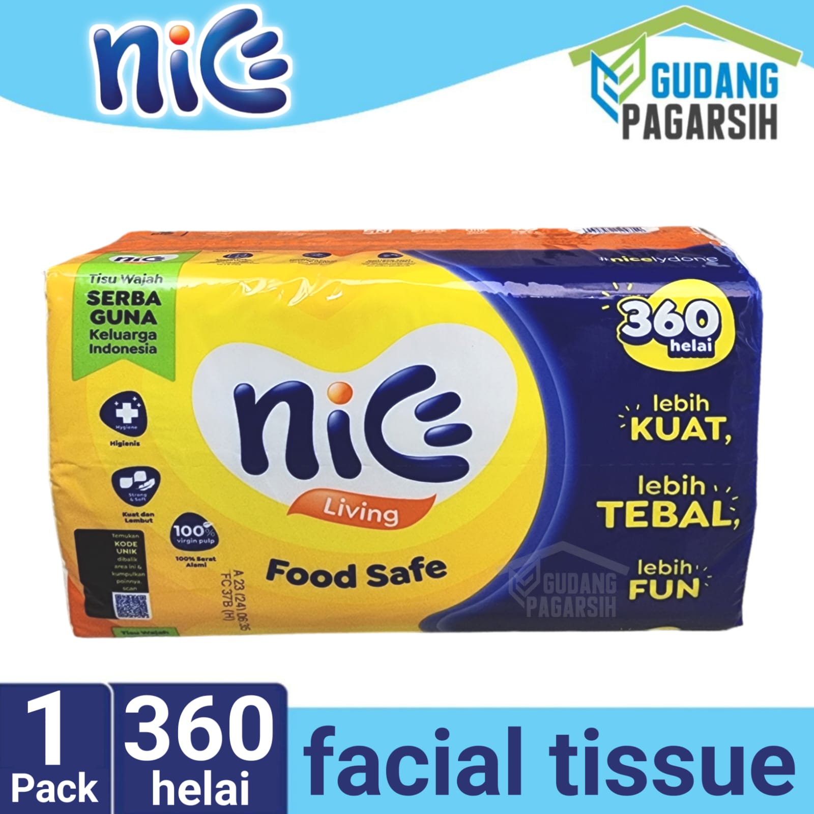 Promo Nice Facial Tissue Soft Pack 180 Sheet - 2ply / 360 Helai Diskon ...