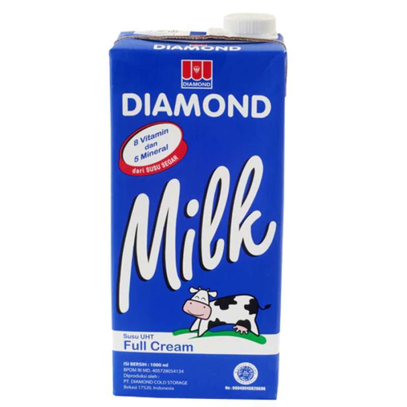 Jual Diamond Milk Susu Segar UHT Full Cream 1000ml / 1l Bahan Tambahan ...