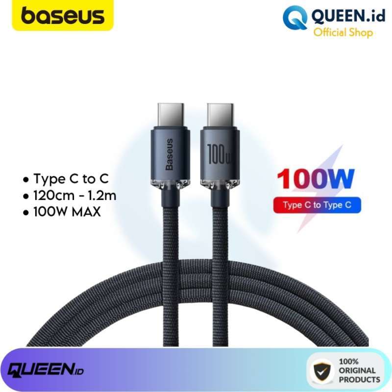 Jual Baseus Crystal Shine Kabel Data Charger Usb Type C To C 100w 5a 1.2m Fast Charging Pd Qc 4 ...