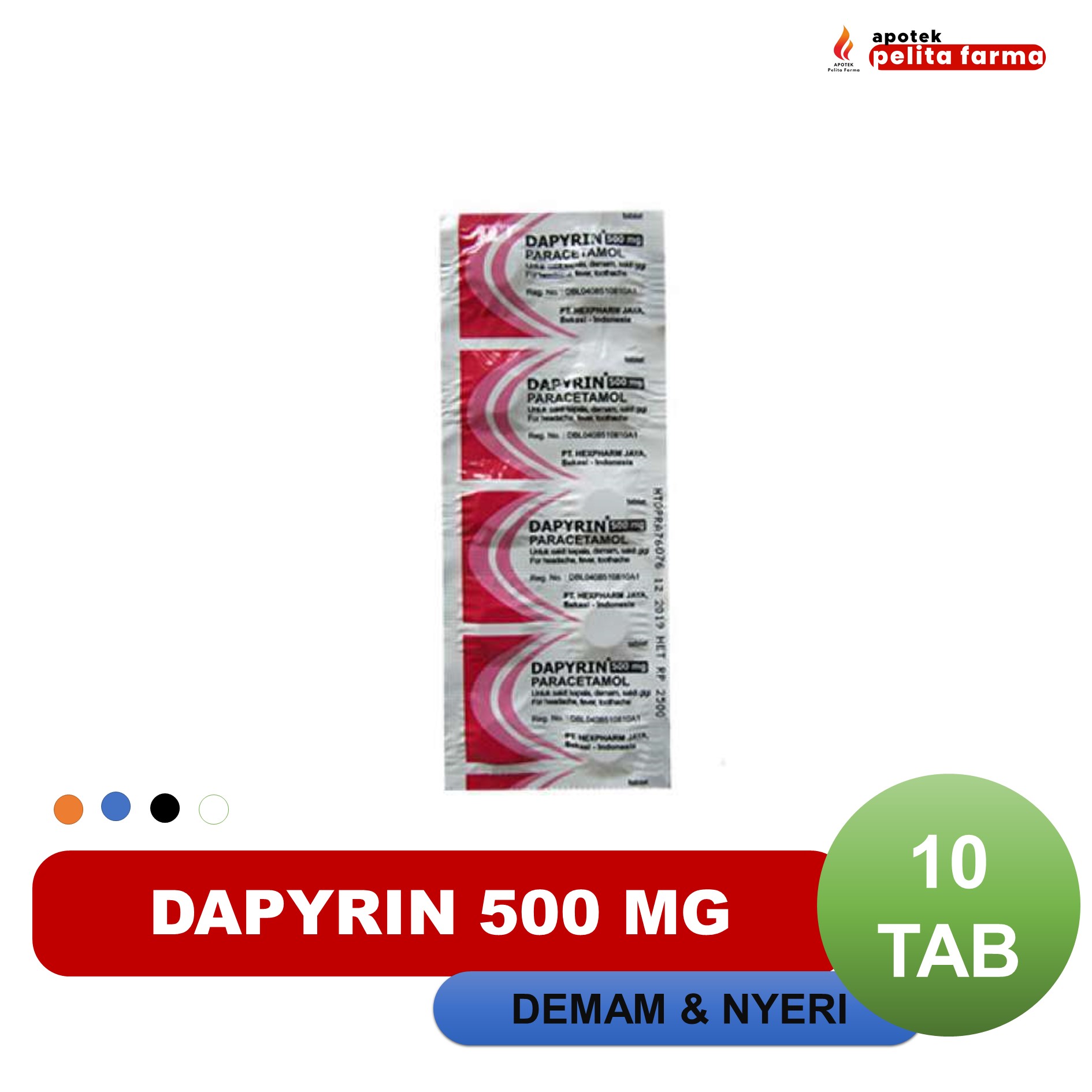 Promo Dapyrin 500 Mg 10 Tablet Diskon 4% Di Seller Apotek Pelita Farma ...