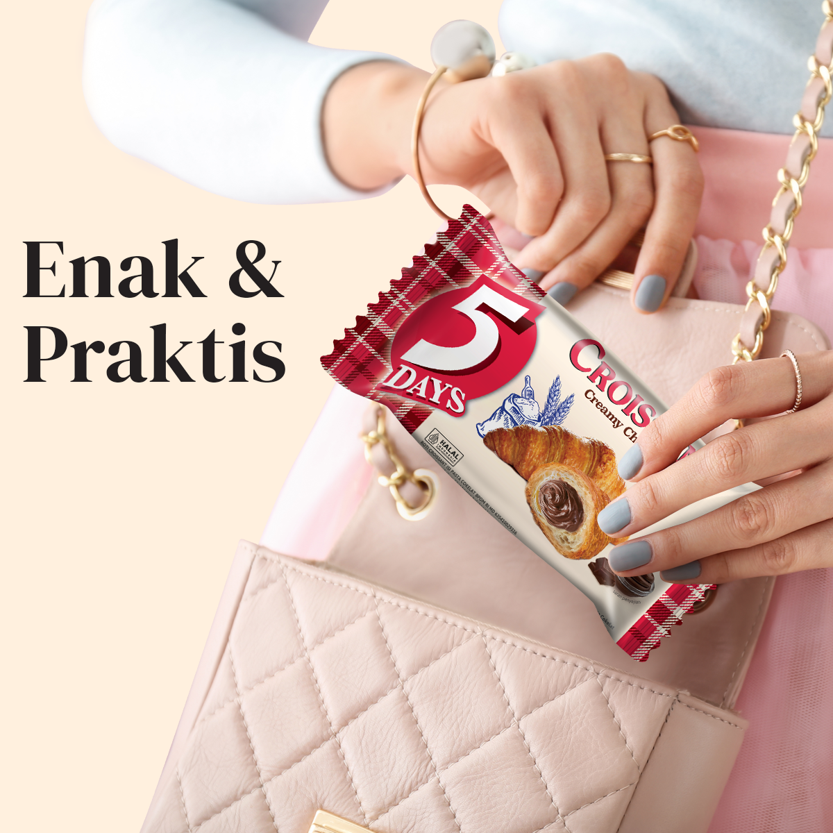 Promo 5 Days Croissant Creamy Chocolate Roti 60 G Diskon 27% Di Seller ...