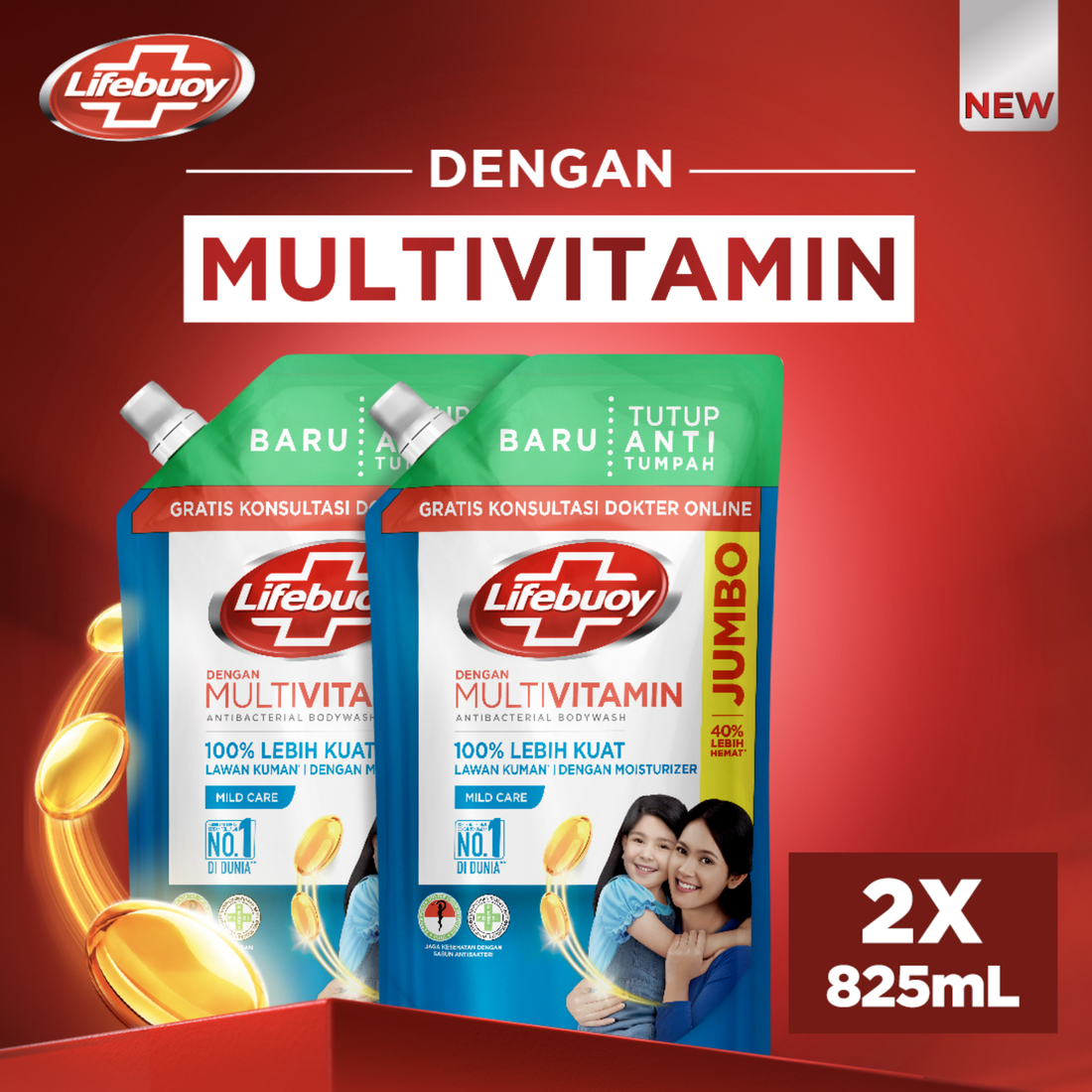 Promo Lifebuoy Mild Care Antibakteri Sabun Mandi Cair 825 Ml Twin Pack ...