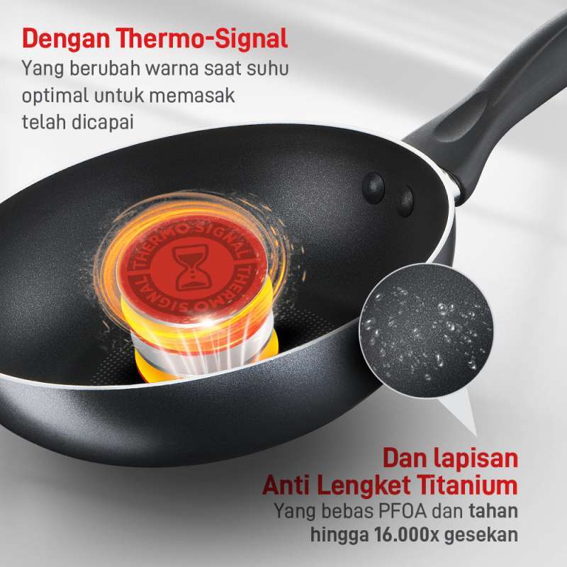 Promo Tefal Cook & Clean Wokpan 28cm + Lid Wajan Anti Lengket Diskon 42% Di Seller Tefal ...