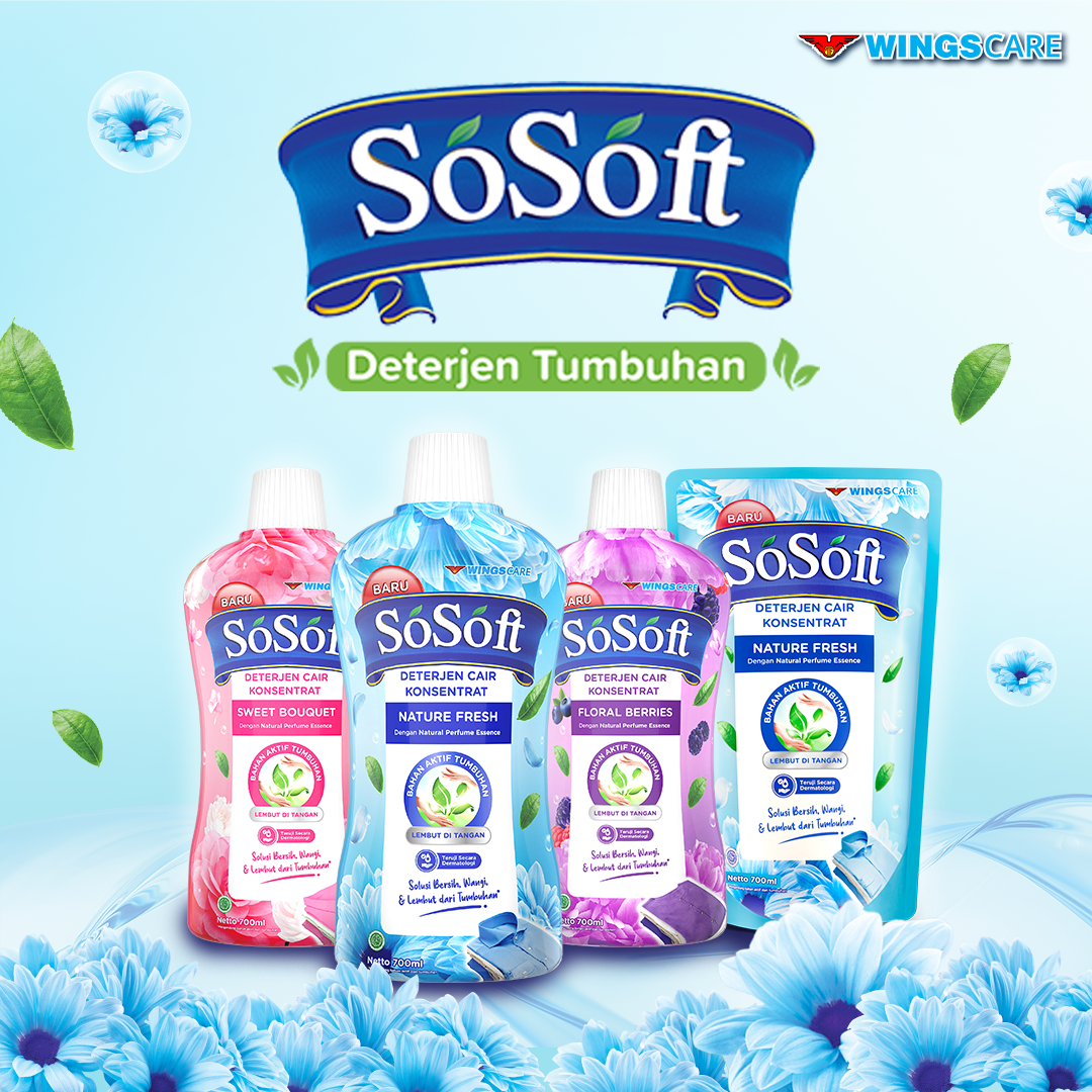 Promo SoSoft Deterjen Cair Nature Fresh Botol 700 mL [2 Pcs] Diskon 41% ...