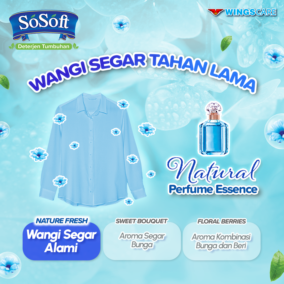 Promo SoSoft Deterjen Cair Nature Fresh Botol 700 mL [2 Pcs] Diskon 41% ...