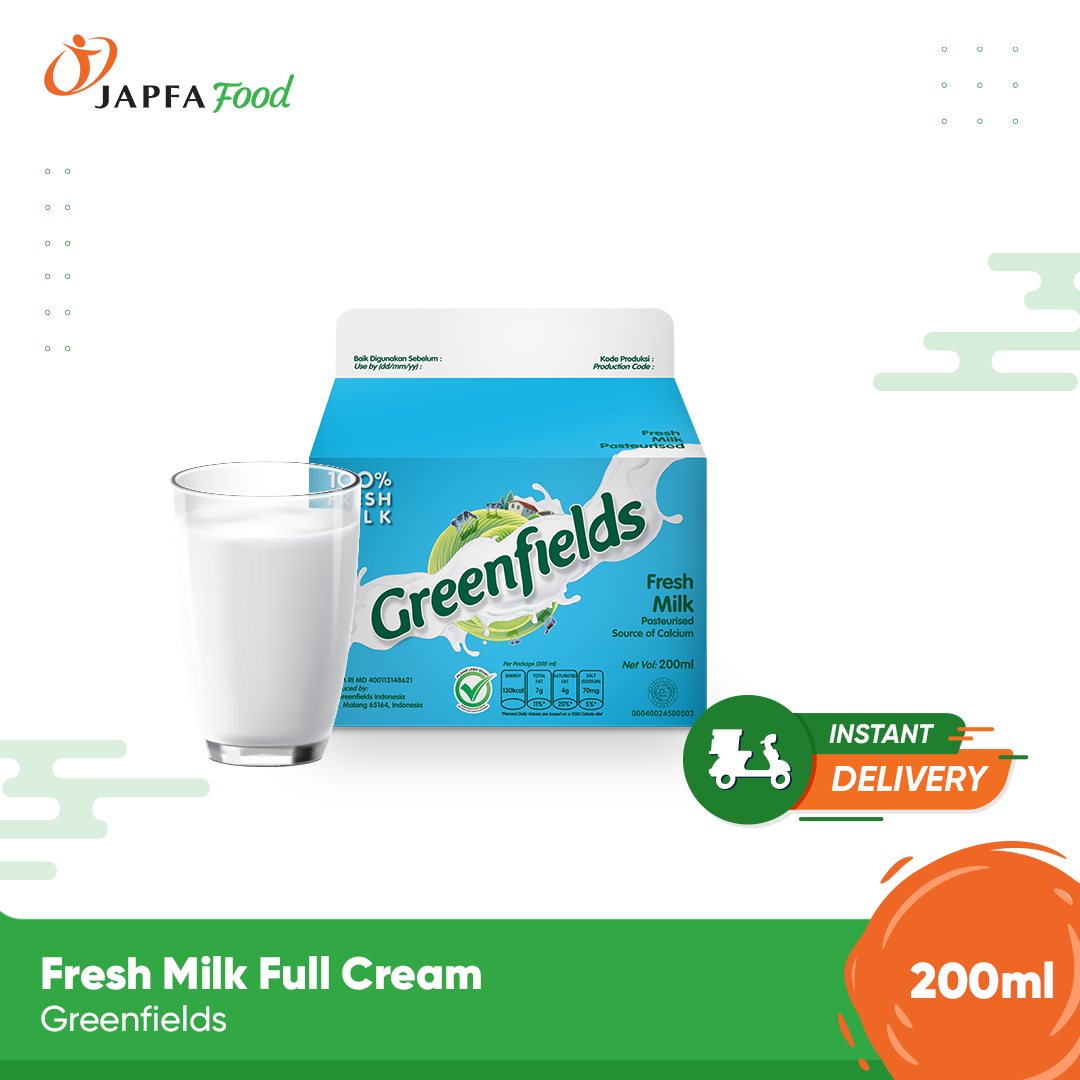 Promo Greenfields Fresh Milk Full Cream / Susu Segar Full Cream 200 Ml ...
