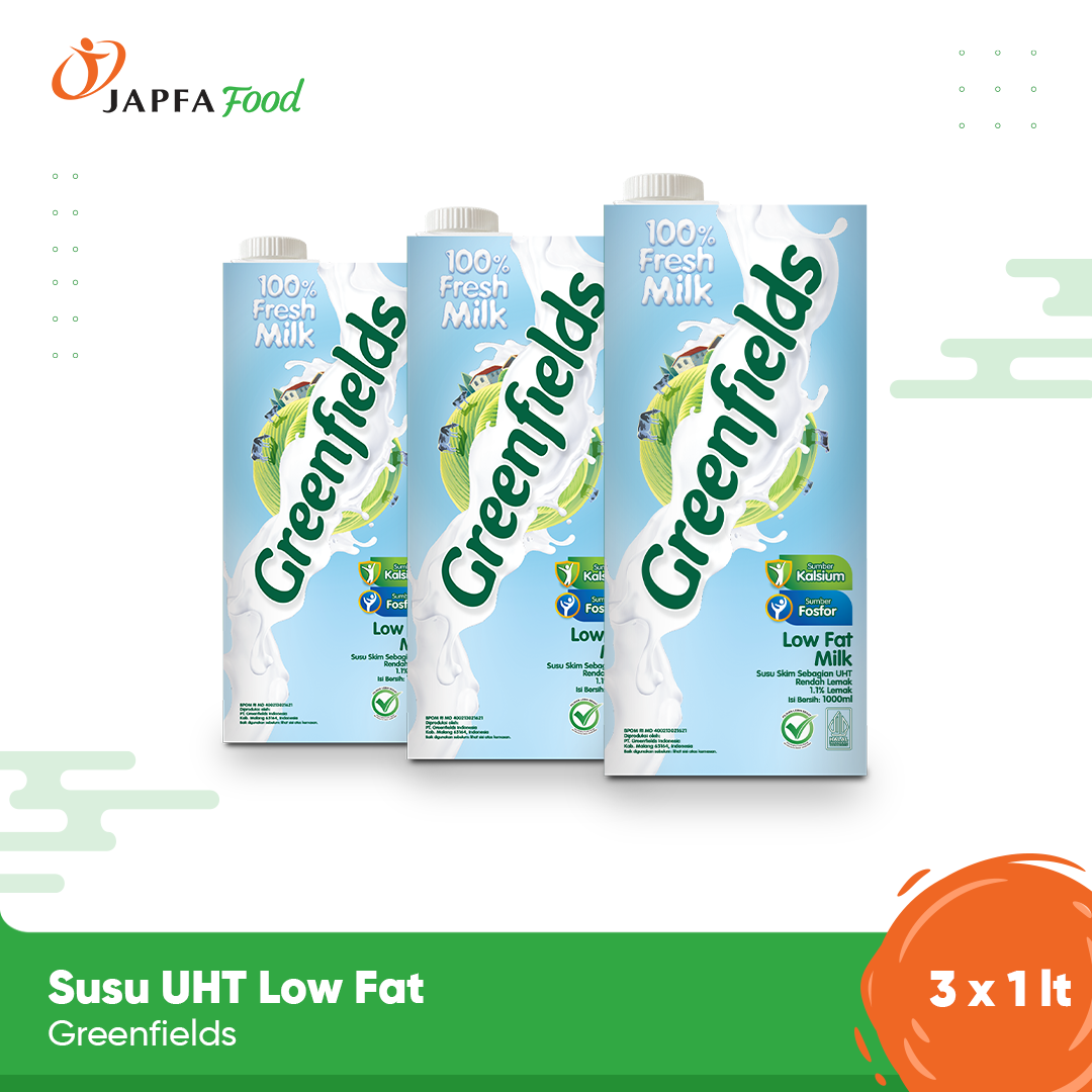 Promo Greenfields Susu Uht Low Fat Susu Segar Rendah Lemak 1 L