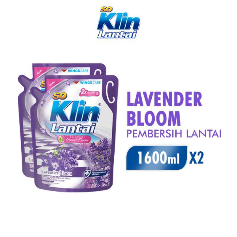 Promo So Klin Pembersih Lantai Lavender Ungu Pouch 1600 Ml [2 Pcs ...