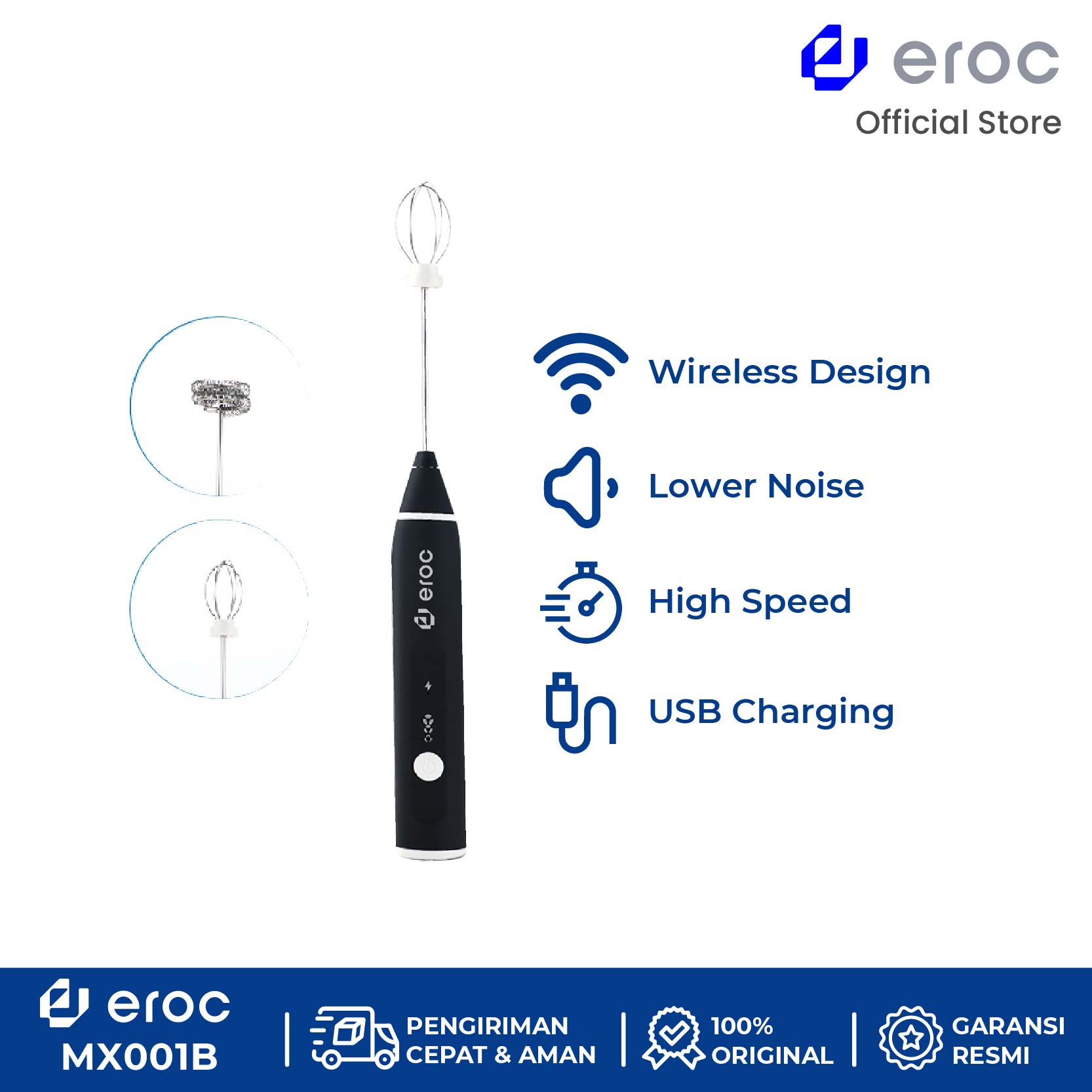 Promo EROC Mini Electric Hand Mixer - Pengaduk Kopi Elektrik - USB and ...