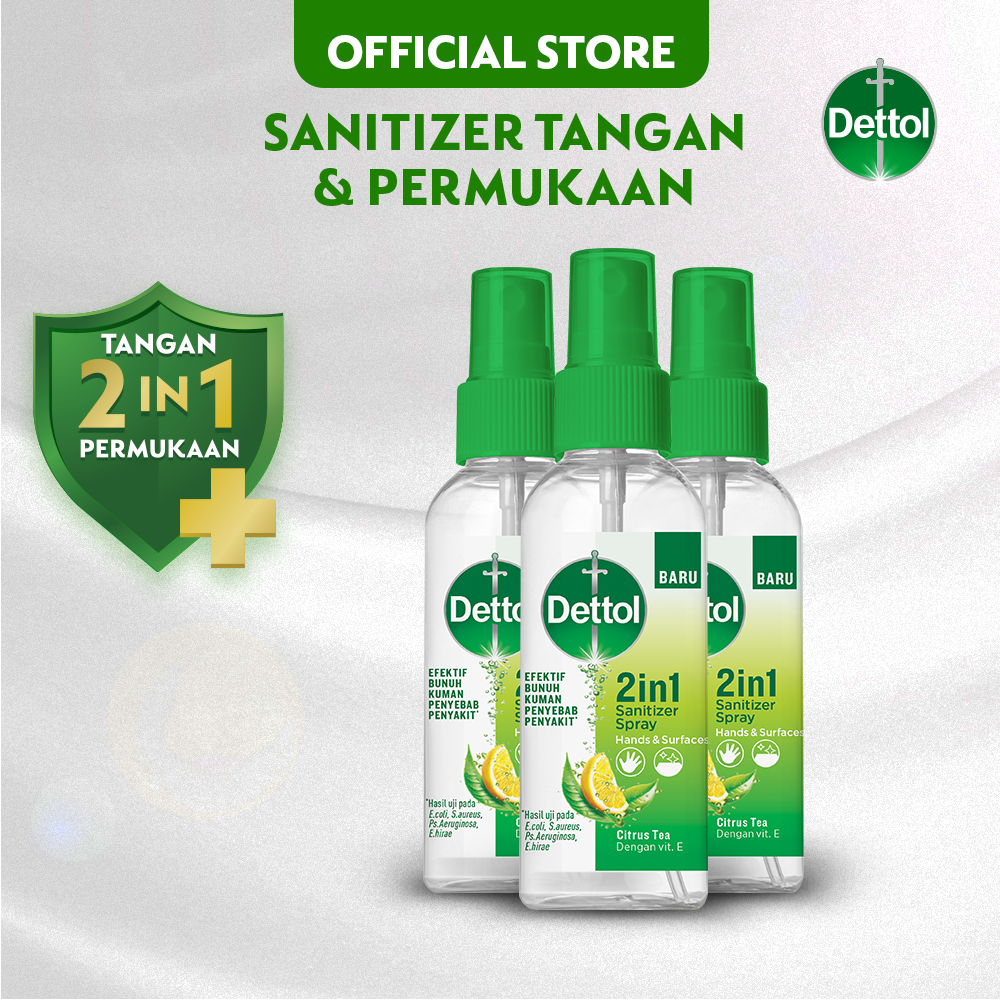 Promo Dettol 2in1 Hand Sanitizer Anti Bakteri Spray [50mL x 3 pcs ...