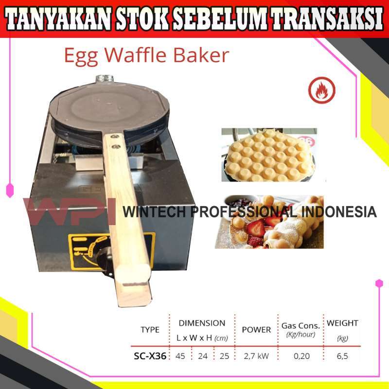 Jual Getra Sc-x36 Stainless Steel Gas Egg Waffle Baker Waffle Berbentuk ...
