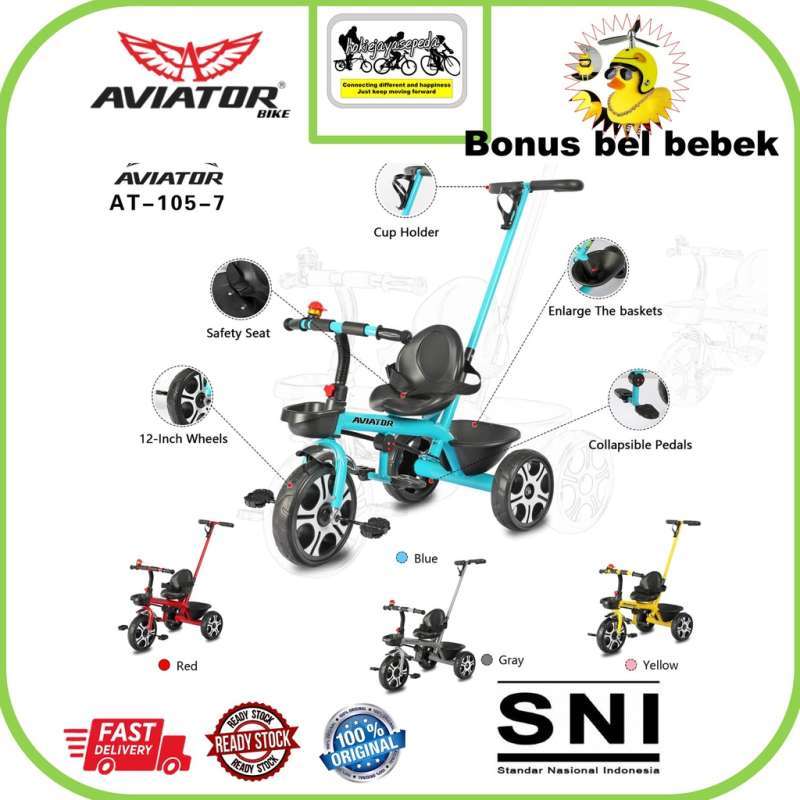 Promo Sepeda Anak Roda Tiga Aviator 105-7 Sepeda Stroller Fitur Bangku ...