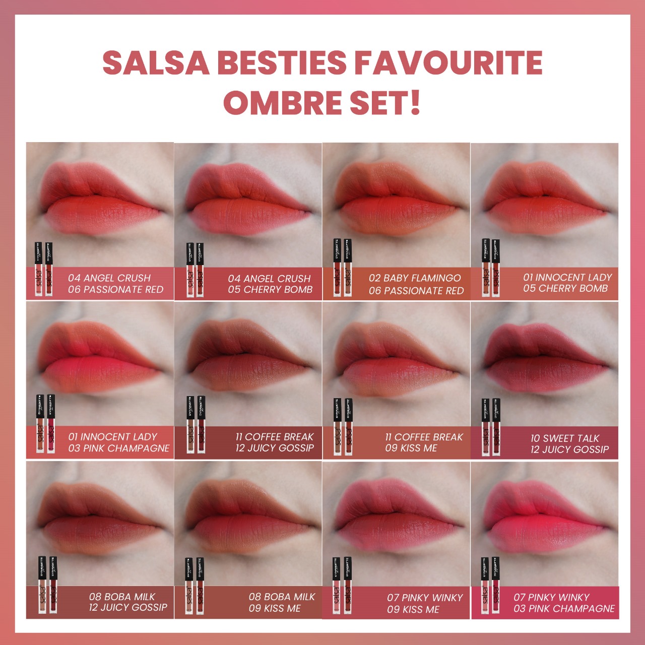 Promo Salsa Dynamatte Lip Cream Ombre Edition - No. 4 & 9 Diskon 17% Di ...