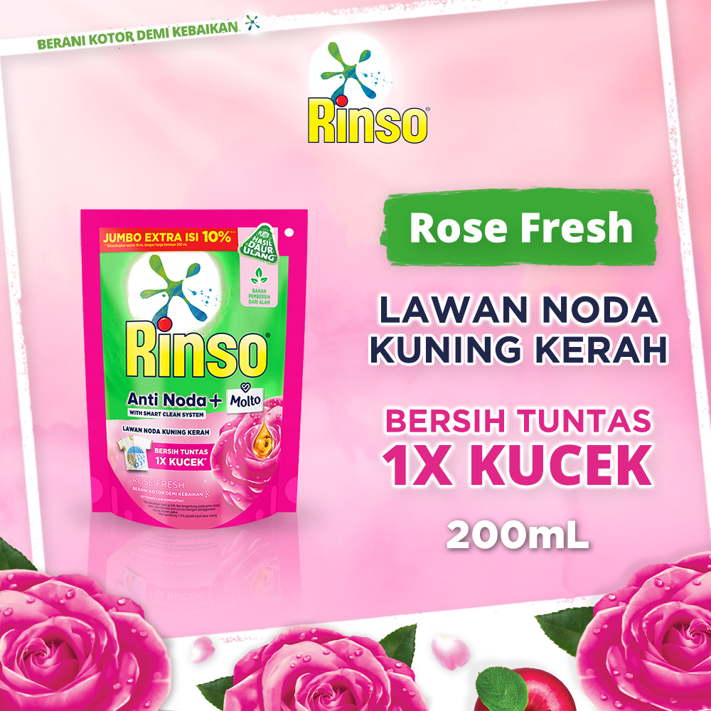 Promo Rinso Molto Detergen Cair Konsentrat Rose Fresh Kemasan Hasil ...