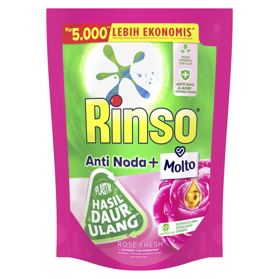 Promo Rinso Molto Detergen Cair Konsentrat Rose Fresh Kemasan Hasil ...