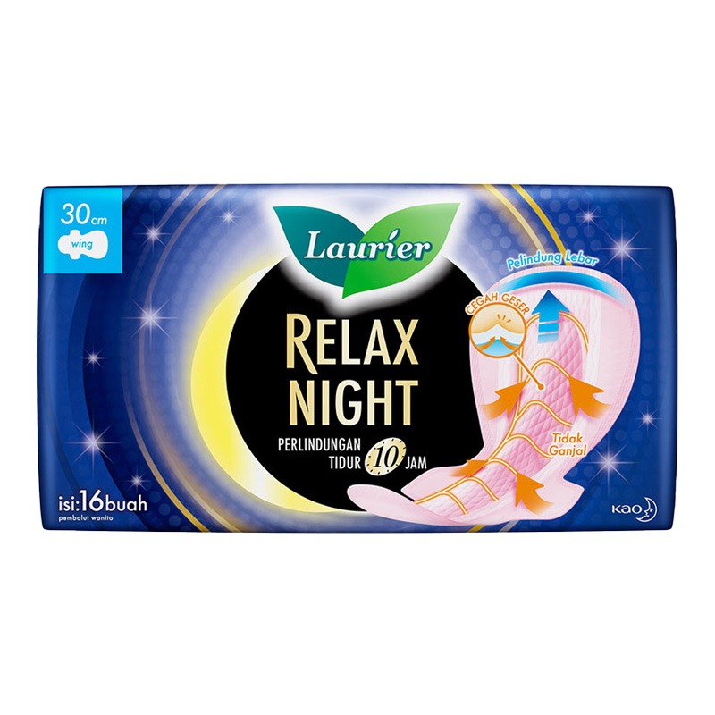 Jual Laurier Relax Night Pembalut Wanita Wing 30 cm 16 pcs di Seller ...
