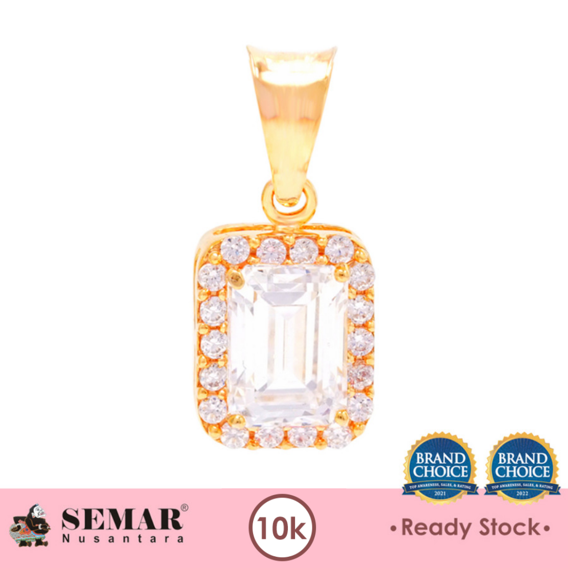Jual Liontin Emas Emerald Cut Gold 10K Semar Nusantara, Warna Putih di ...