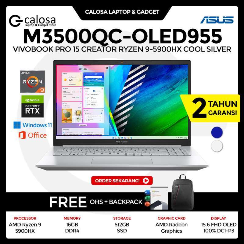 Jual Asus Vivobook Pro 15 Oled M3500qc Ryzen 9 5900hx Ram 16gb 512gb ...