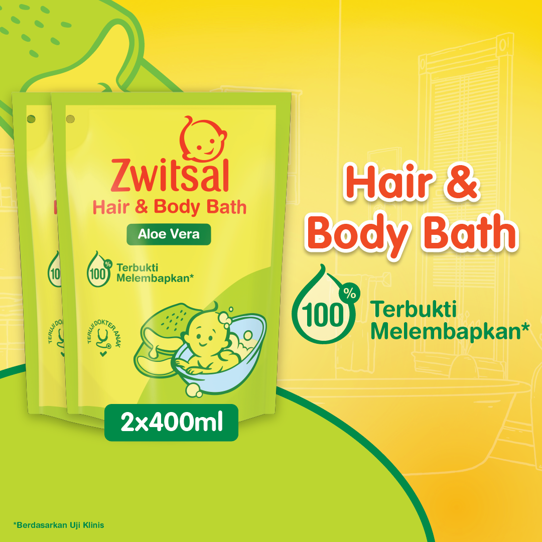 Promo Zwitsal Aloe Vera Baby Bath Hair And Body [400 Ml/twinpack ...
