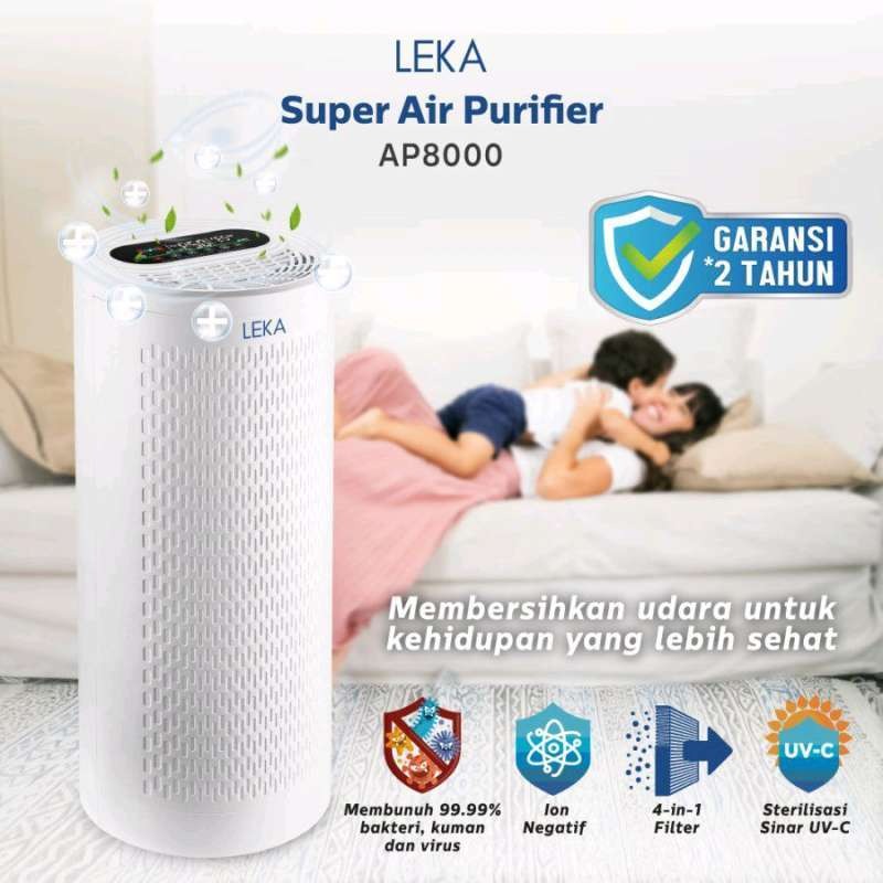Promo LEKA AP8000 Super Air Purifier - HEPA13 Filter UVC Ion Negatif ...
