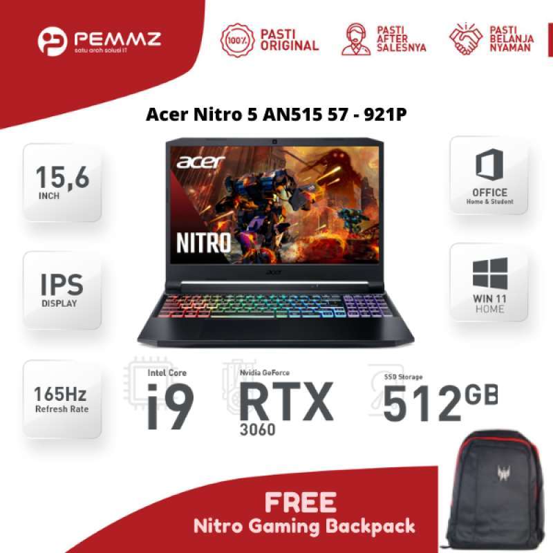 Promo Acer Nitro 5 An515-57 - 921p - 15.6 - I9-11900h - Rtx 3060 6gb - 165hz Diskon 3% Di Seller ...