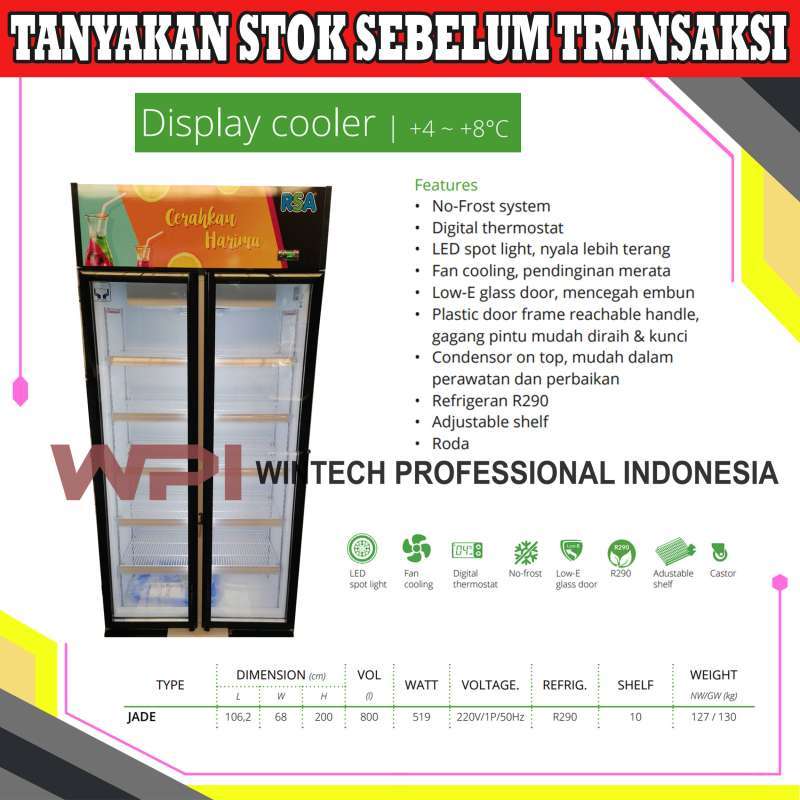 Jual Rsa Jade 2 Dua Pintu Showcase - Display Cooler - Lemari Kaca ...
