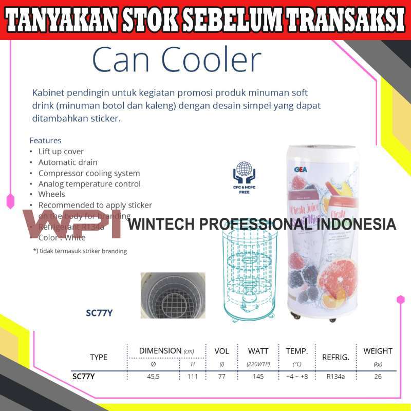 Jual Gea SC-77Y SC77Y Can Cooler Kabinet Pendingin Minuman botol dan Kaleng untuk kegiatan ...