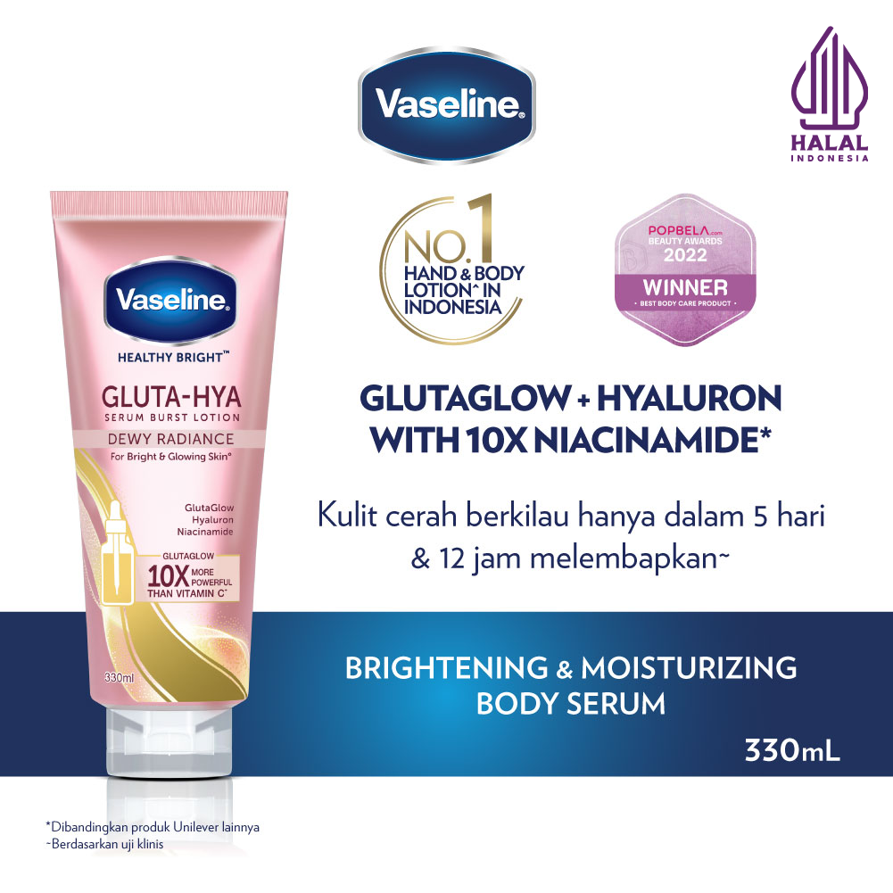 Promo Vaseline Healthy Bright Gluta-hyaluron Serum Burst Dewy Radiance ...