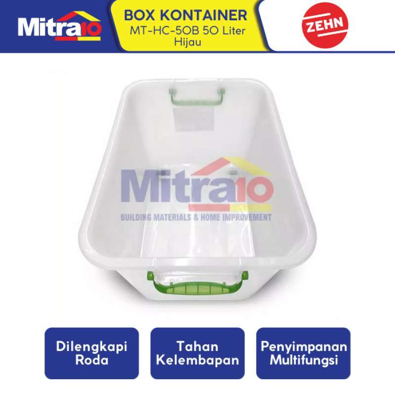 Jual Zehn Box Kontainer Penyimpanan Barang MT-HC-50K 50 Liter Hijau di ...