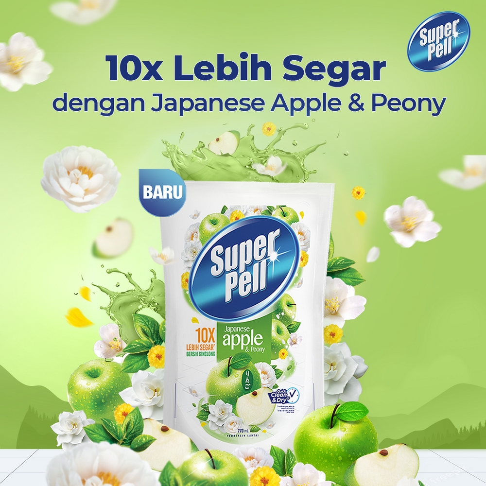 Jual Superpell Pel Lantai Liquid Japanese Apple & Peony 1600 Ml Di ...