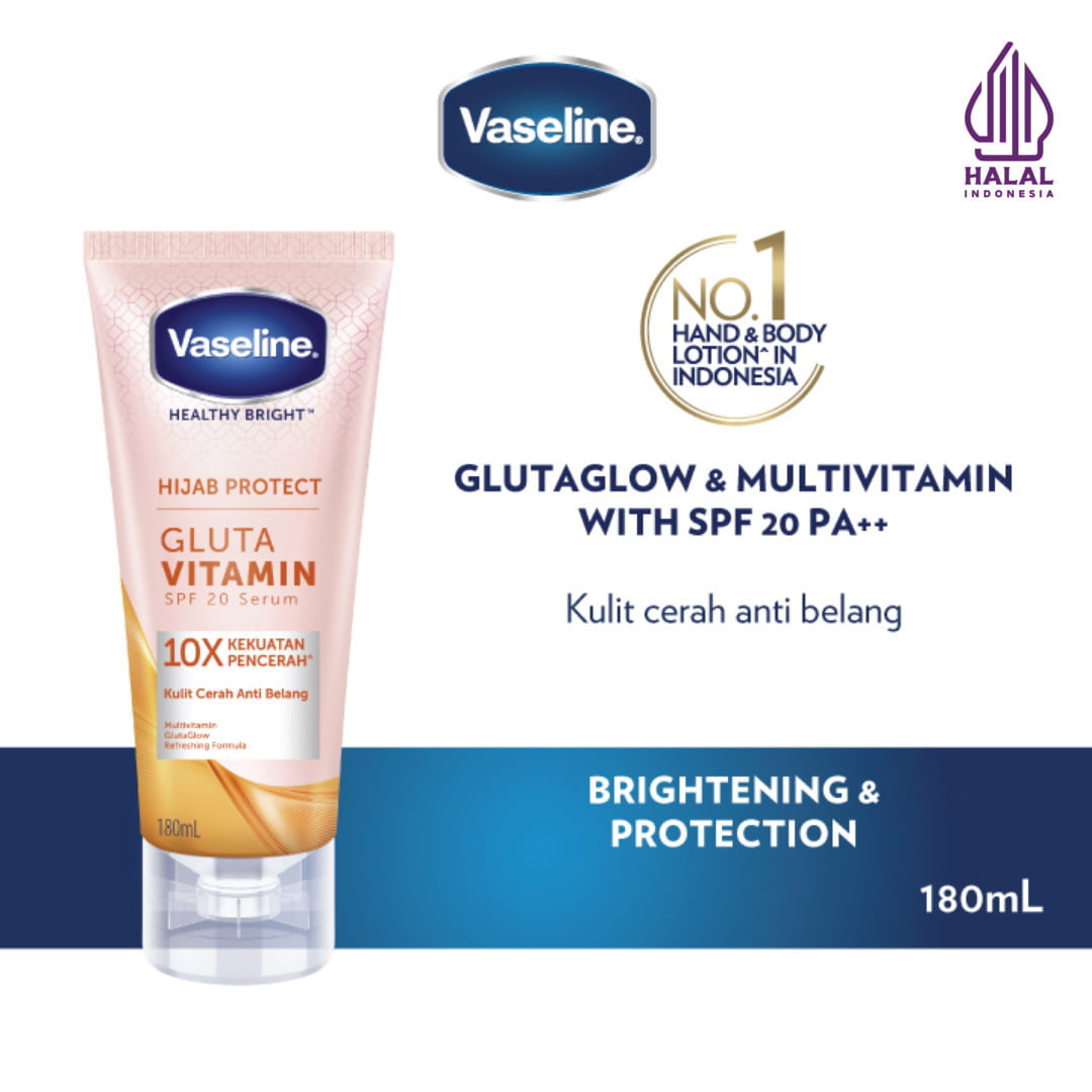 Promo Vaseline Hijap Protrct Gluta Vitamin SPF20 Body Serum Refreshing [180 mL] Diskon 6% di ...