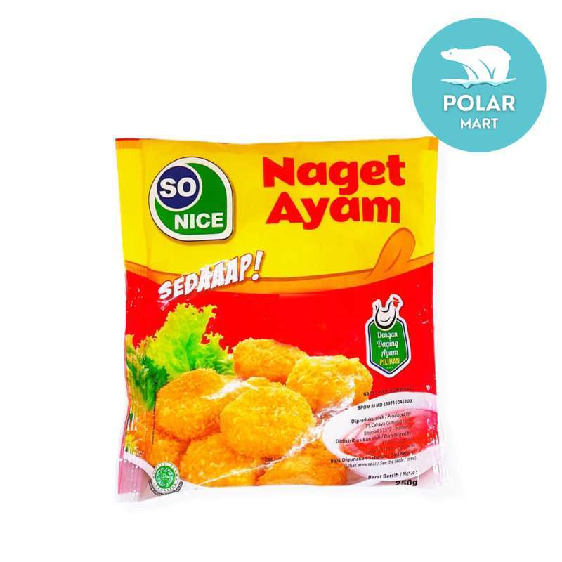Jual So Nice Naget Ayam Chicken Nugget Sedaap 250 Gram (FROZEN FOOD ...