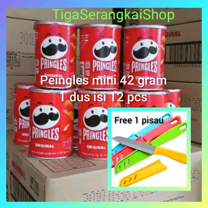 Jual Pringles Original 42 Gram dus isi 12 + free 1 pisau buah di Seller ...