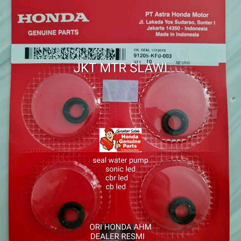 Jual 91205-kf0-003 Ukuran 12x20x5 Seal Water Pump Cb 150 Cbr Sonic Cs1 ...