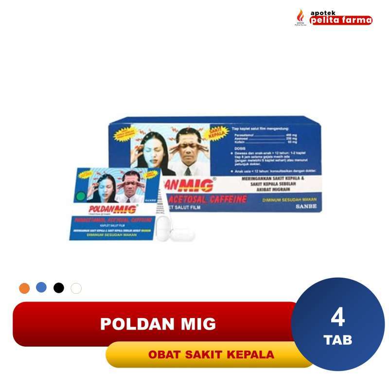 Jual OBAT SAKIT KEPALA POLDAN MIG 1 STRIP 4 TAB di Seller Apotek Pelita ...