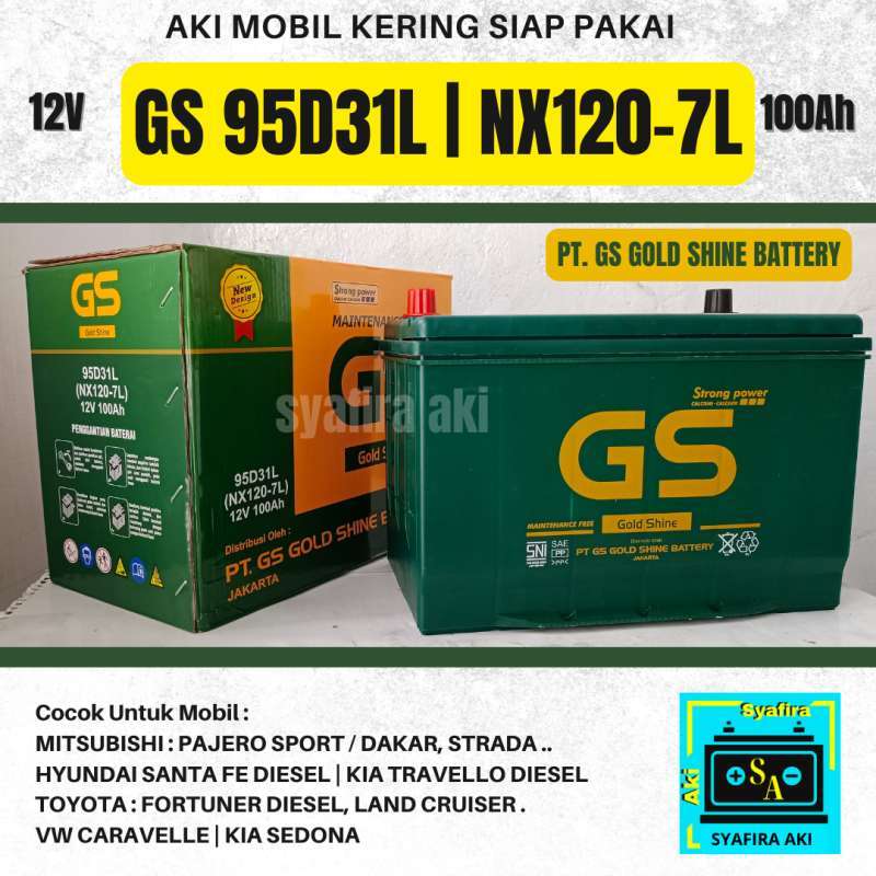Jual Aki Mobil Mitsubishi Pajero Sport Nx120-7l / 95d31l Gs Mf 12v ...