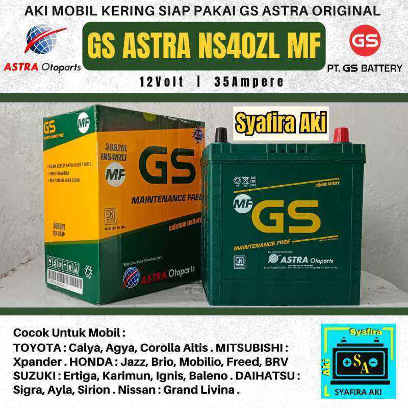 Jual Gs Astra Mf Ns40zl Aki Mobil Calya Sigra,sirion,ayla Dan ...