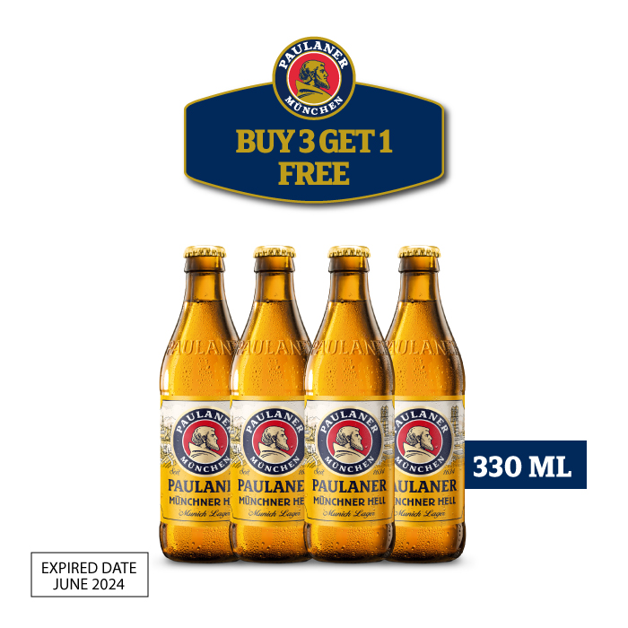 Promo Paulaner Munchner Hell Beer 330ml Buy 3 Get 1 Diskon 18% Di ...