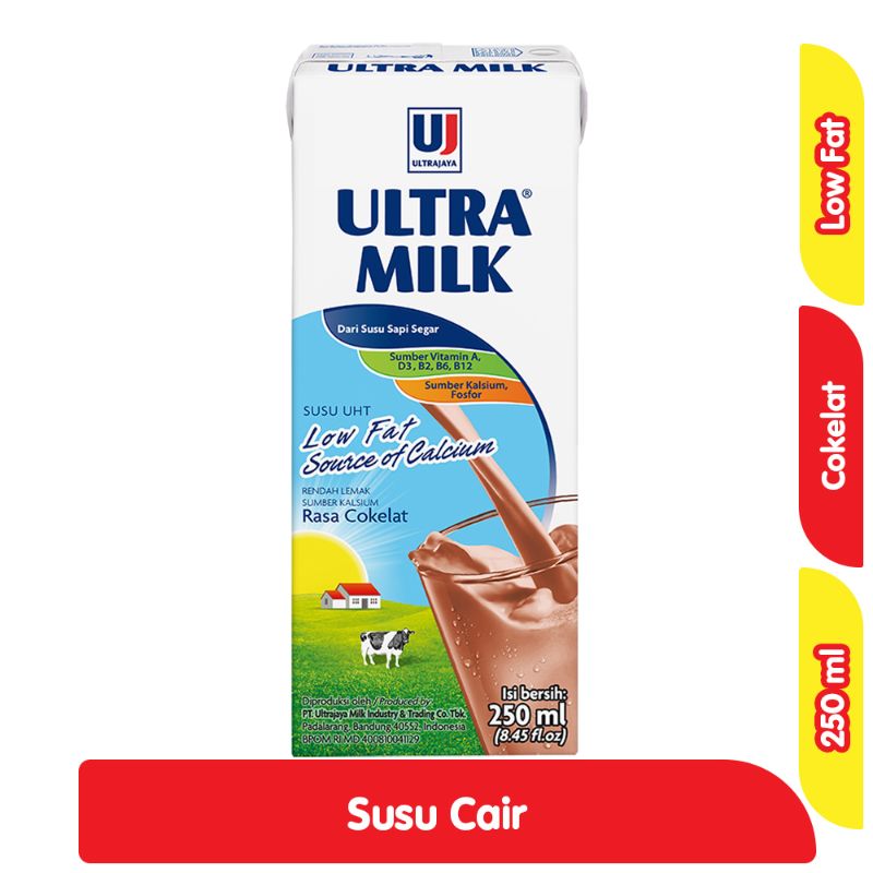 Jual Ultra Milk Susu Uht Low Fat Cokelat 250 Ml Di Seller Alfamart